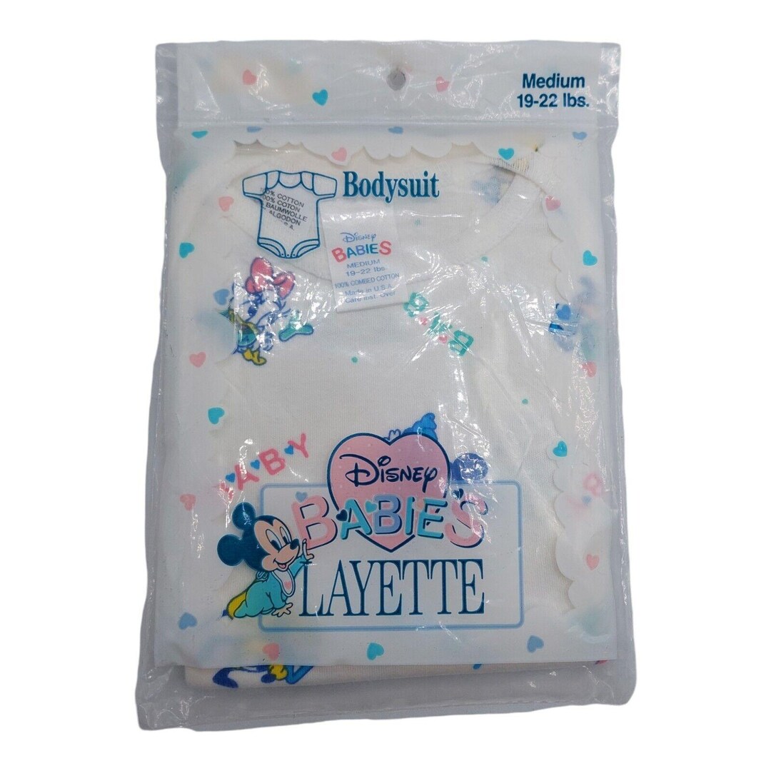 Vintage Disney Babies Dundee One Piece White Bodysuit Mickey Daisy ...
