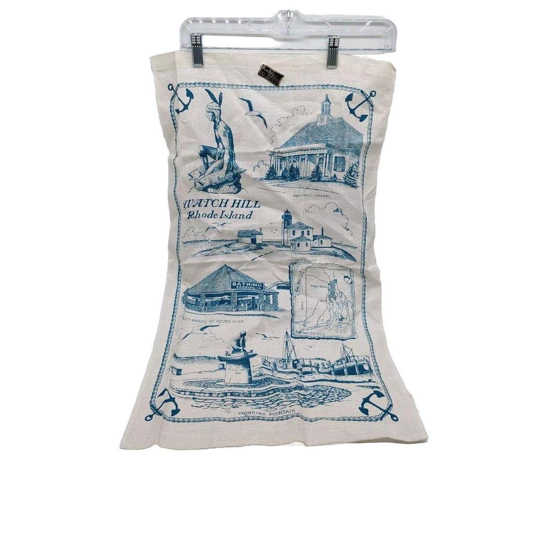 Kay Dee 100% Linen Handprint Tea Towel Watch Hill Rhode Island 16x28 - Etsy