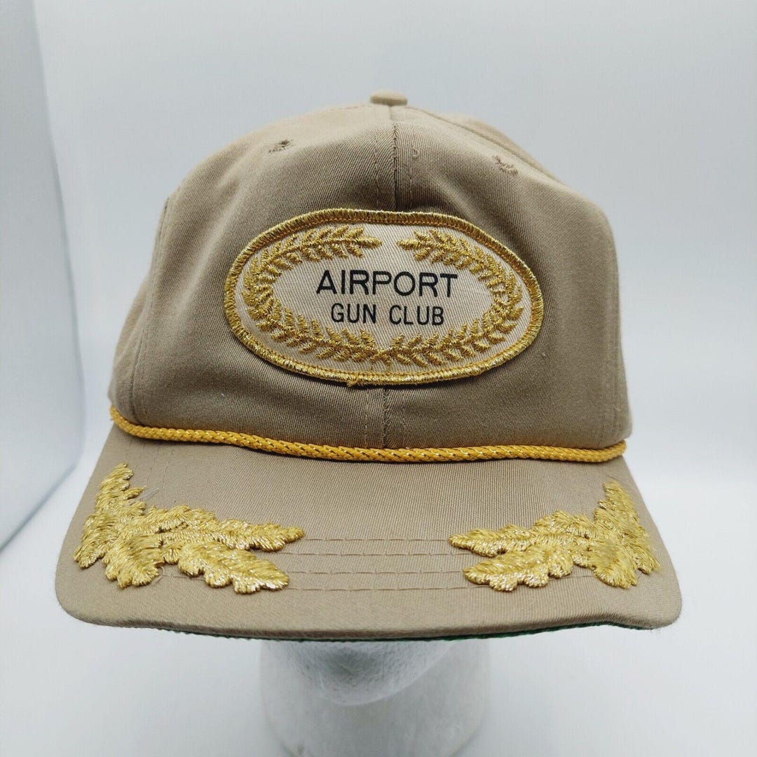 Airport Gun Club Hat Tan Yellow Strapback Rope Eggs READ - Etsy