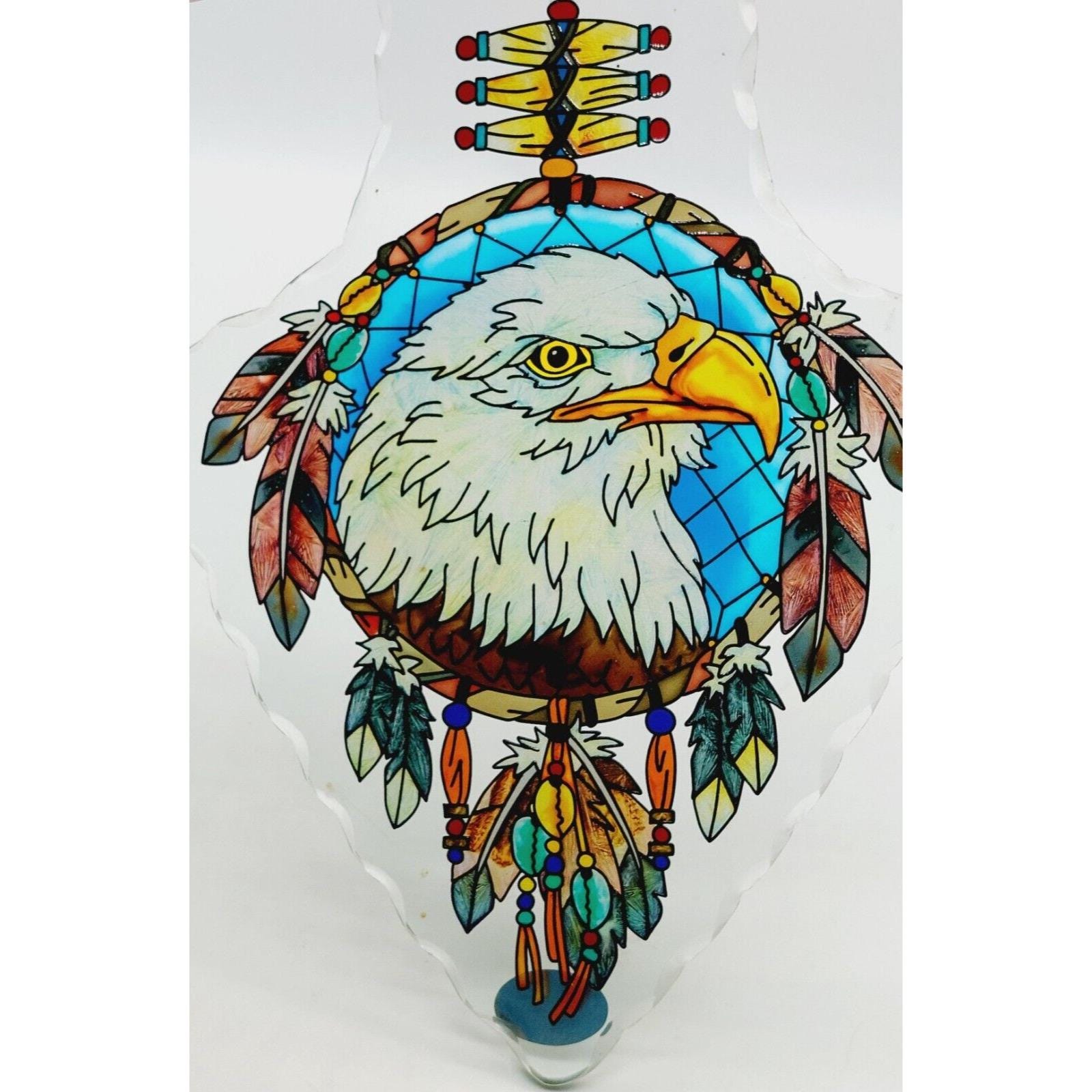 Amia Glass Arrowhead Bald Eagle Head Wall Decor Sun Catcher Handcrafted ...