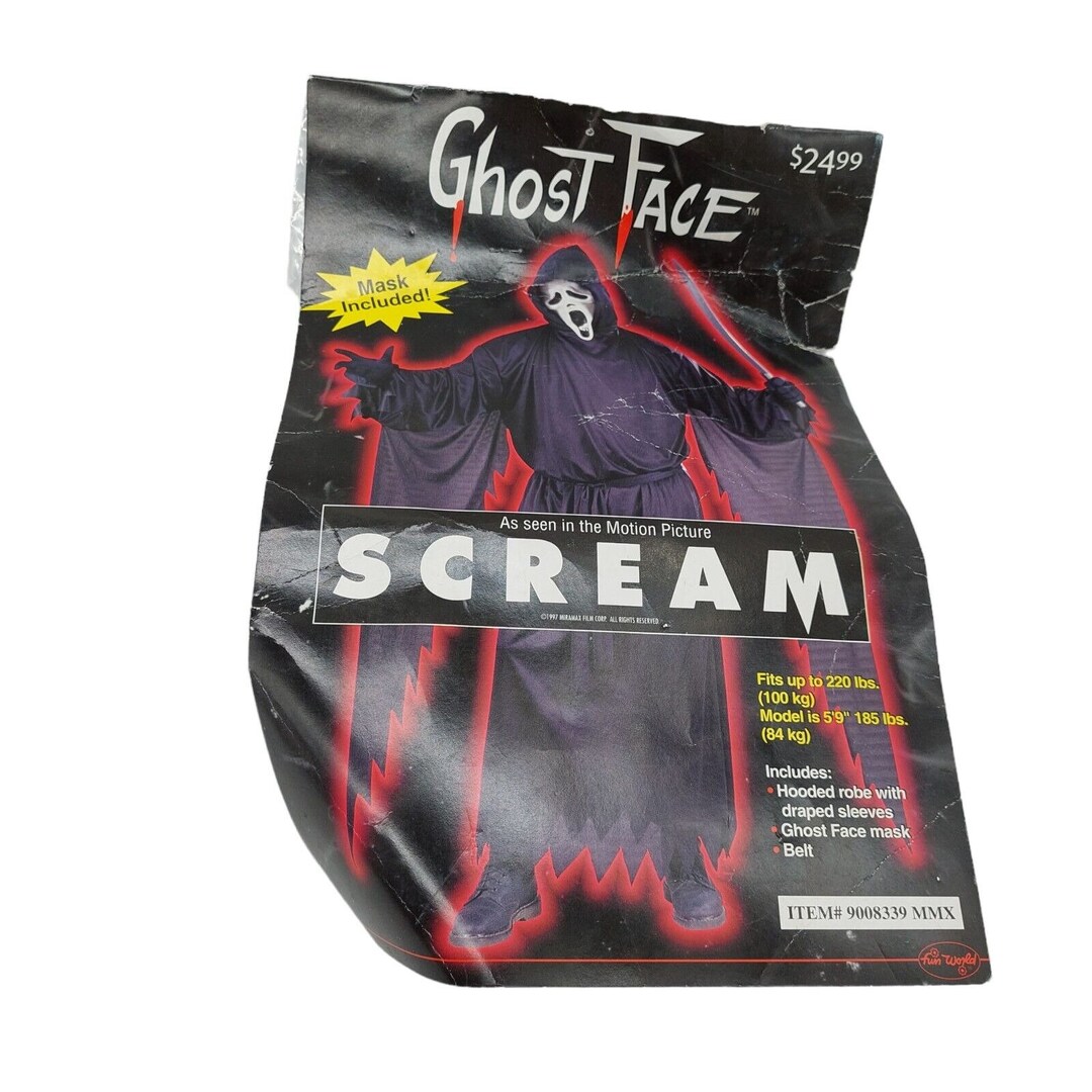 Vintage Ghost Face Scream Movie Mask Only Fun World Easter - Etsy
