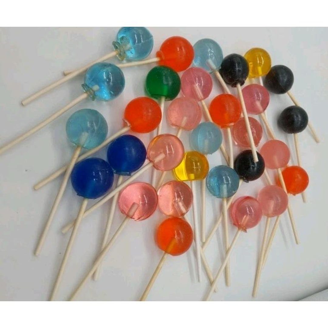 Acrylic Resin Lollipops Decor Cake Toppers Crafts Clear READ Lot of 30 ...