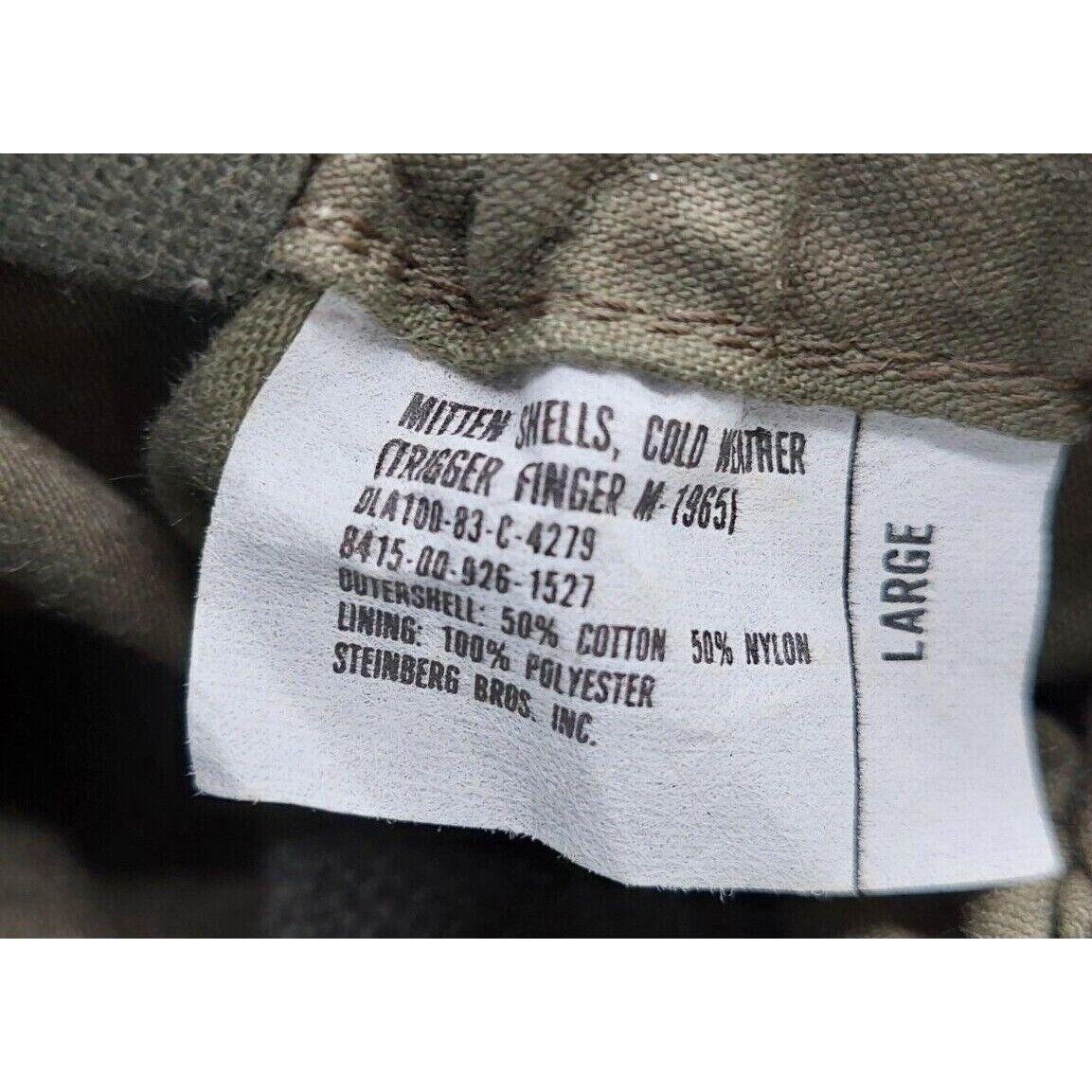 US Army Trigger Finger Mitten Shells Only Green and Yellow Size Large ...