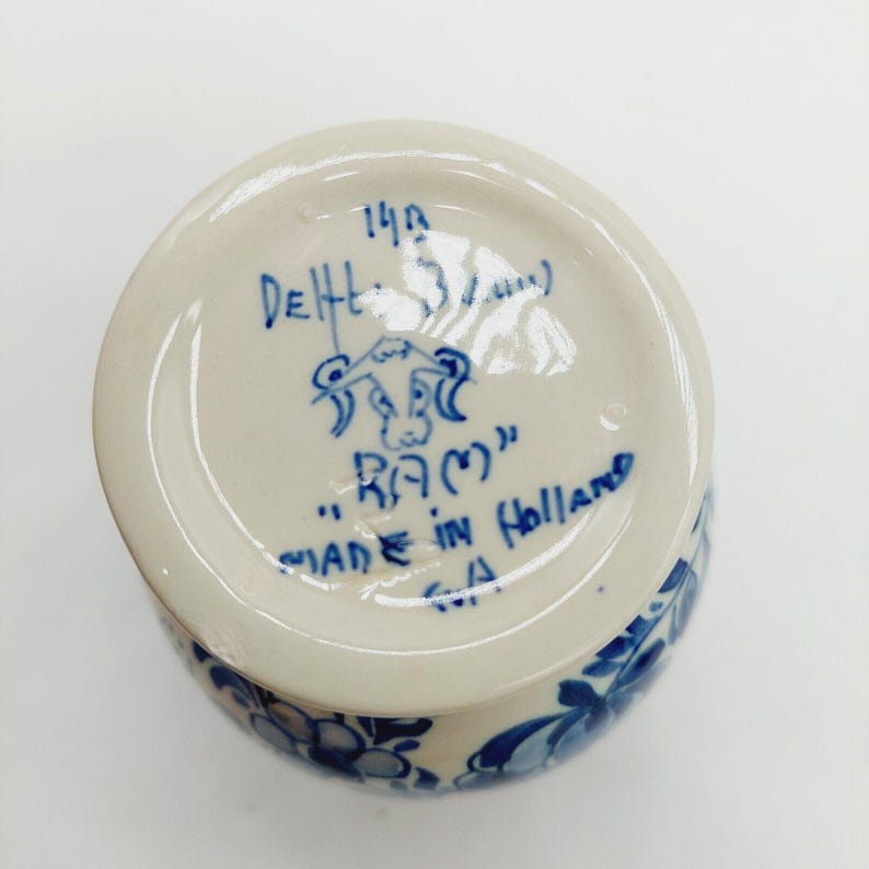 Delft Blue White Bud Vase Hand Painted 14B "ram" 4 Inches Tall. - Etsy