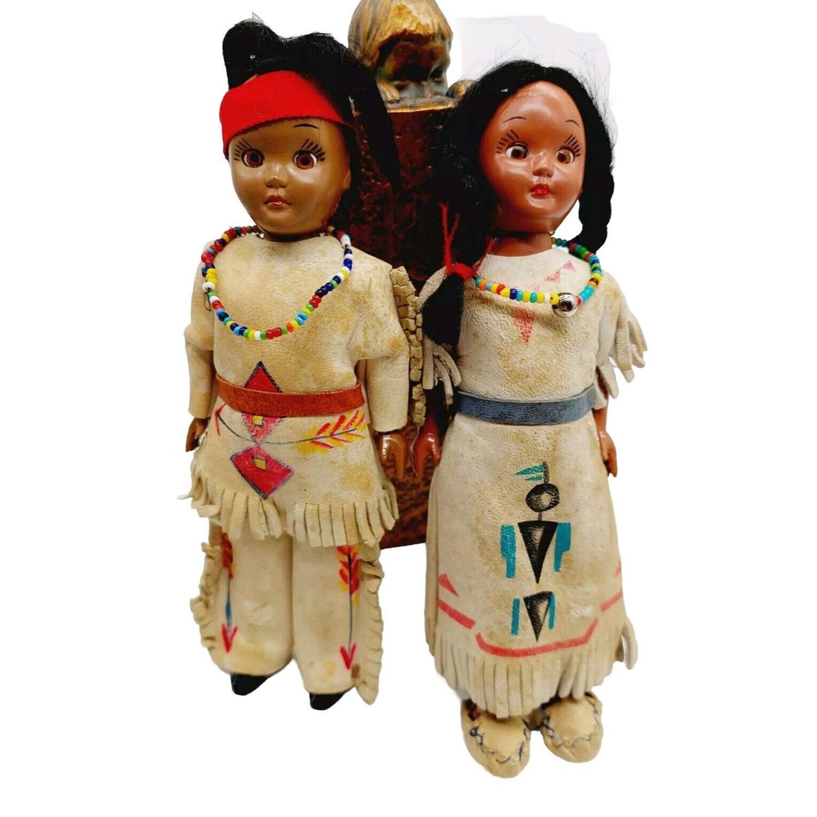Native American Indian Doll Set Boy Girl & Baby Set READ Vintage - Etsy