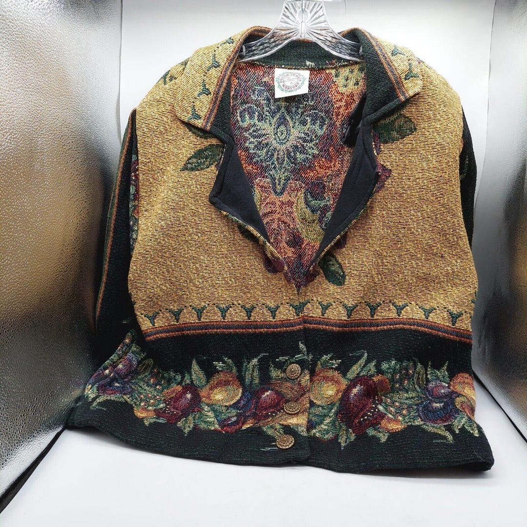 Sugar Street Weavers Tapestry Flowers Fruit Jacket Blazer One Size Read ...