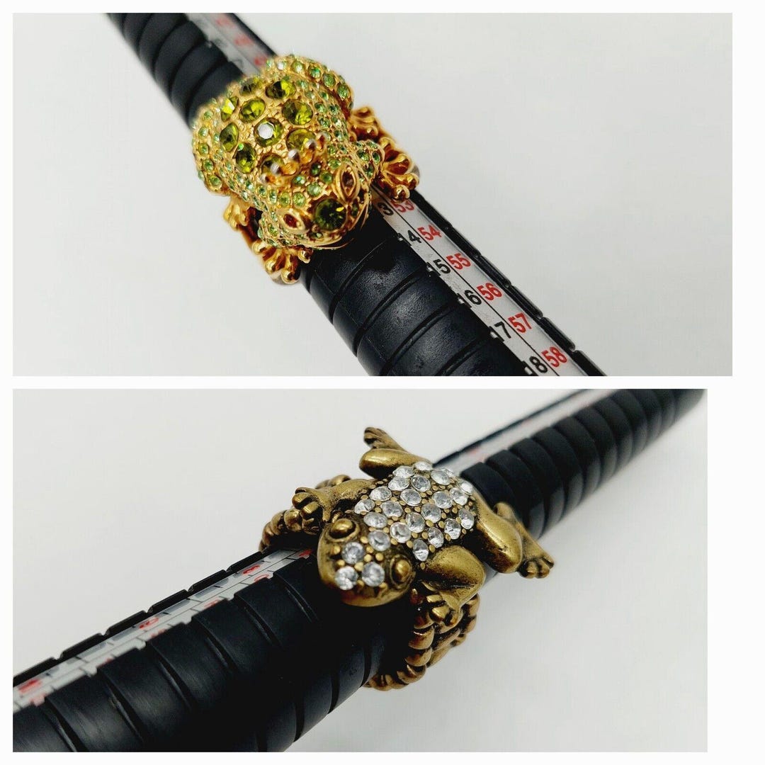 Prince Charming Frog Gold Tone Green Park Lane Ring Size 6 & Frog ...