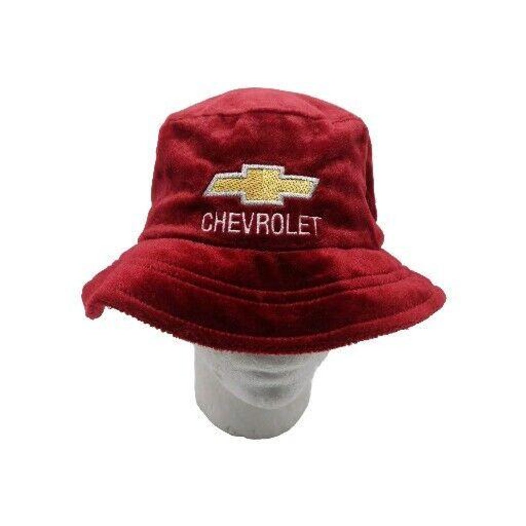 Chevrolet Logo Burgandy Bucket Hat Microfurr GM Chevy Cap Velour ...