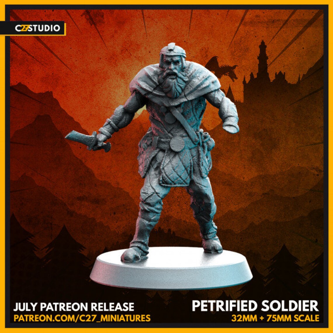 Petrified Warrior by C27 Minis & Terrain - Dungeons and Dragons ...