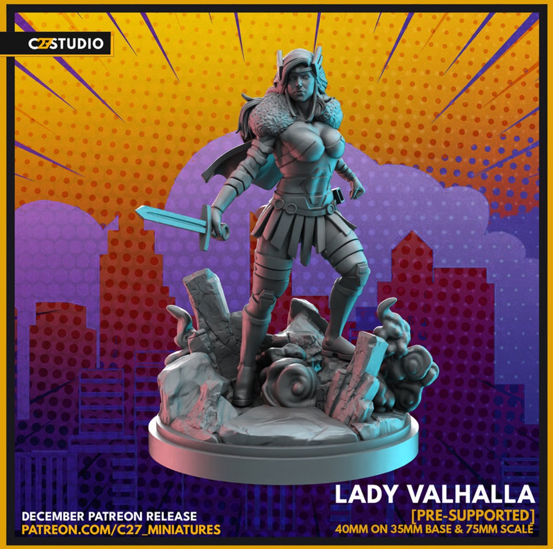 Lady Valhalla Fan Art on 35mm Base by C27 - MARVEL CRISIS PROTOCOL - Etsy