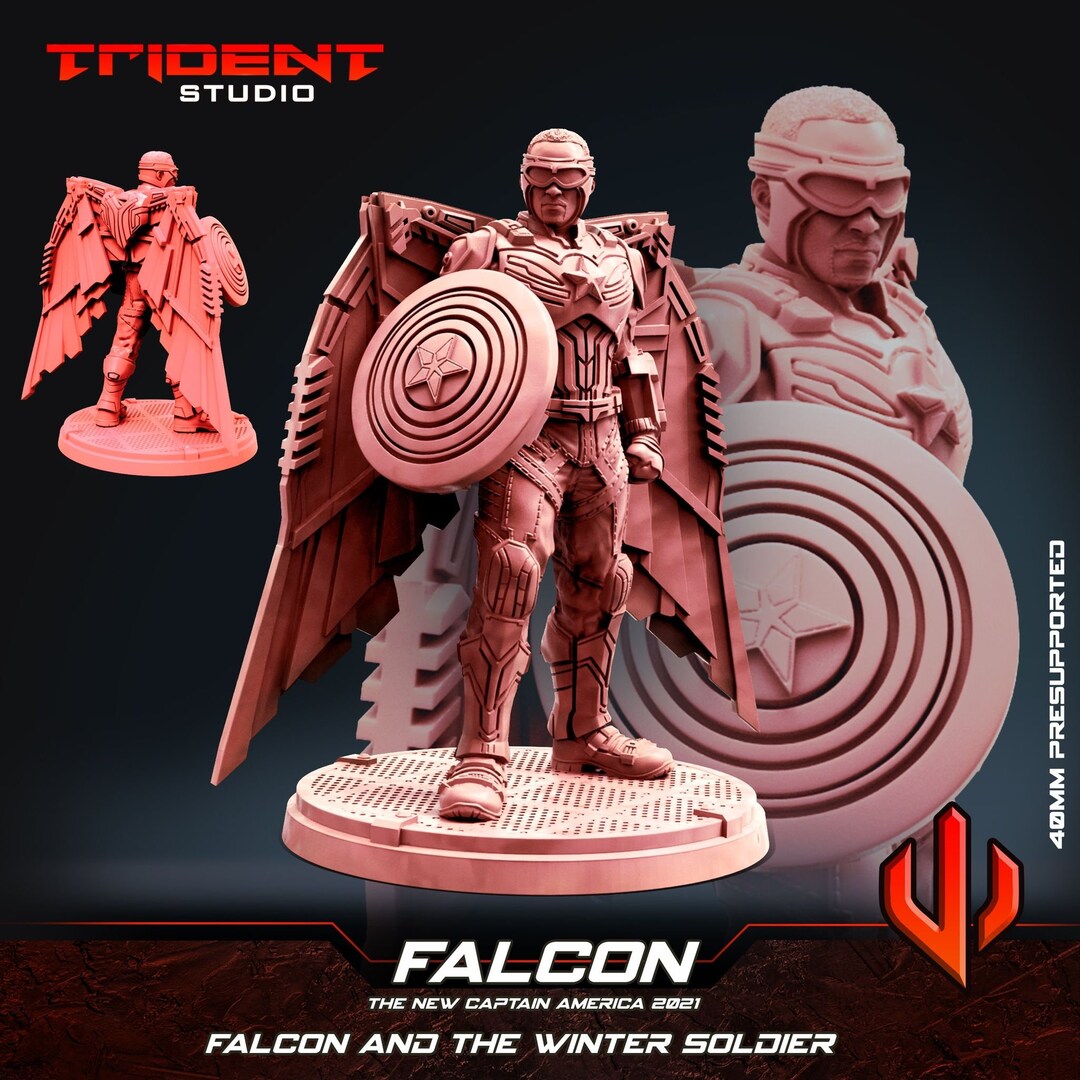 Falcon Standby (captain America Sam Fanart) on 35mm Base by Trident ...