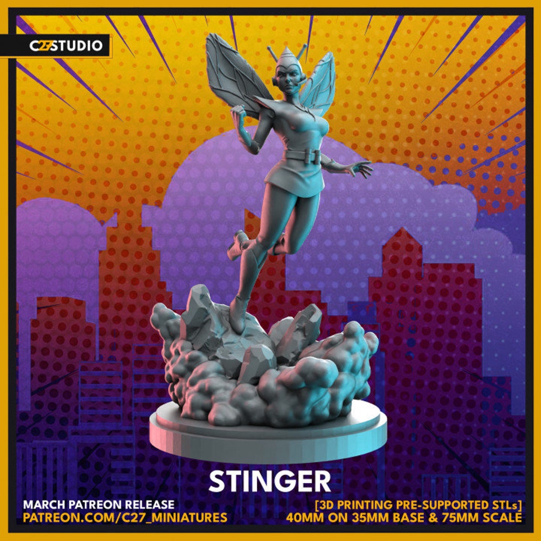Stinger (wasp Fan Art) on 35mm Base by C27 - MARVEL CRISIS PROTOCOL - Etsy