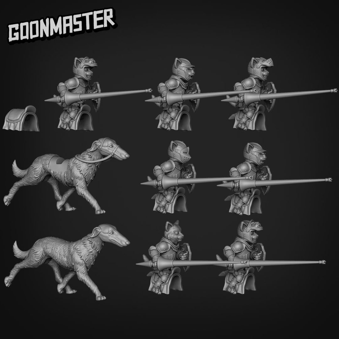 Cat Knight Cavalry 1 / Cat Folk Miniature - Goon Master Games - Etsy