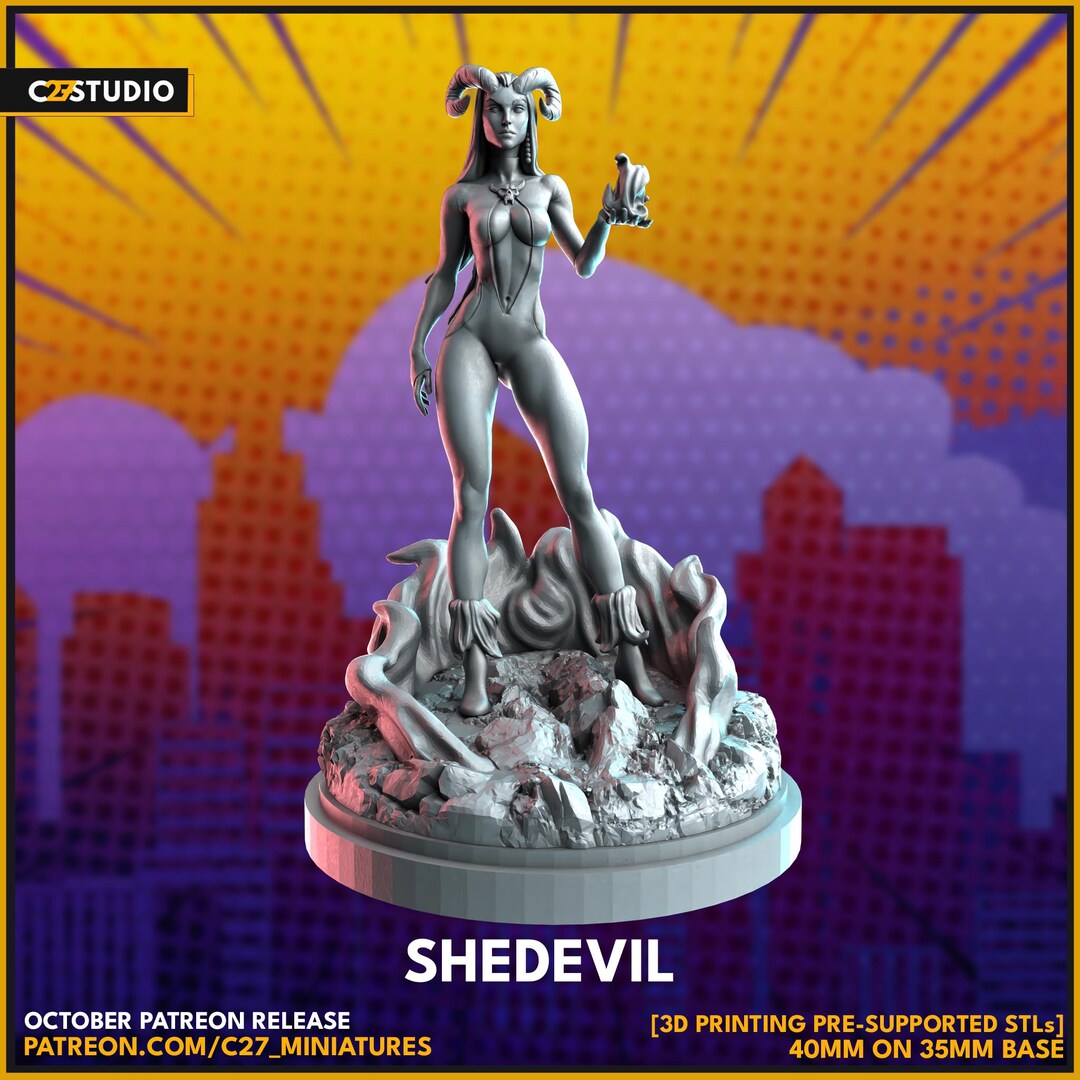 Shedevil (satana) Fan Art on 35mm Base by C27 - MARVEL CRISIS PROTOCOL - Etsy