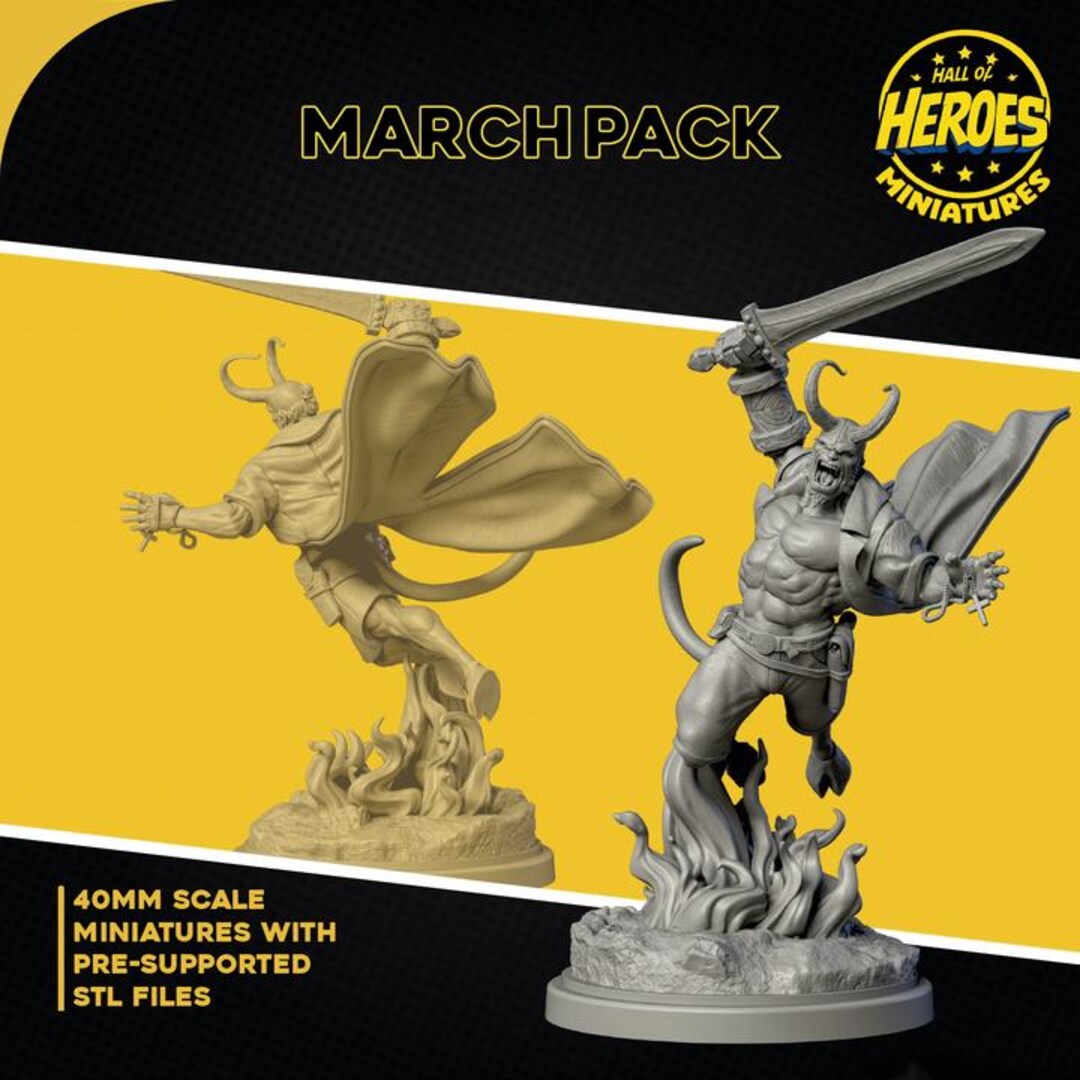 Hellboy Fanart on 35mm Base by Hall of Heroes - - Etsy