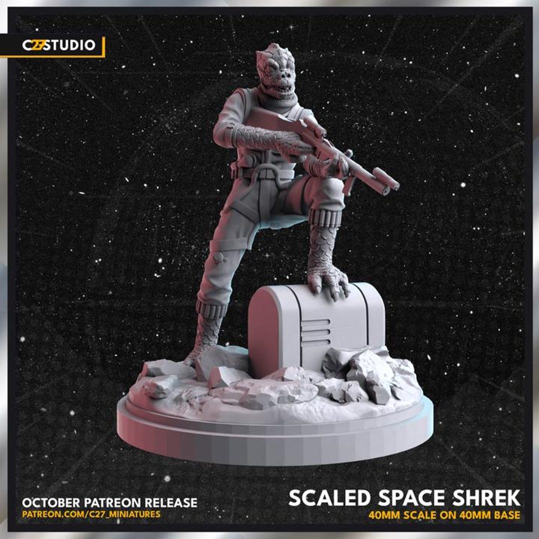 Bossk Fan Art on 40 Mm Base by C27 - Shatterpoint - Etsy