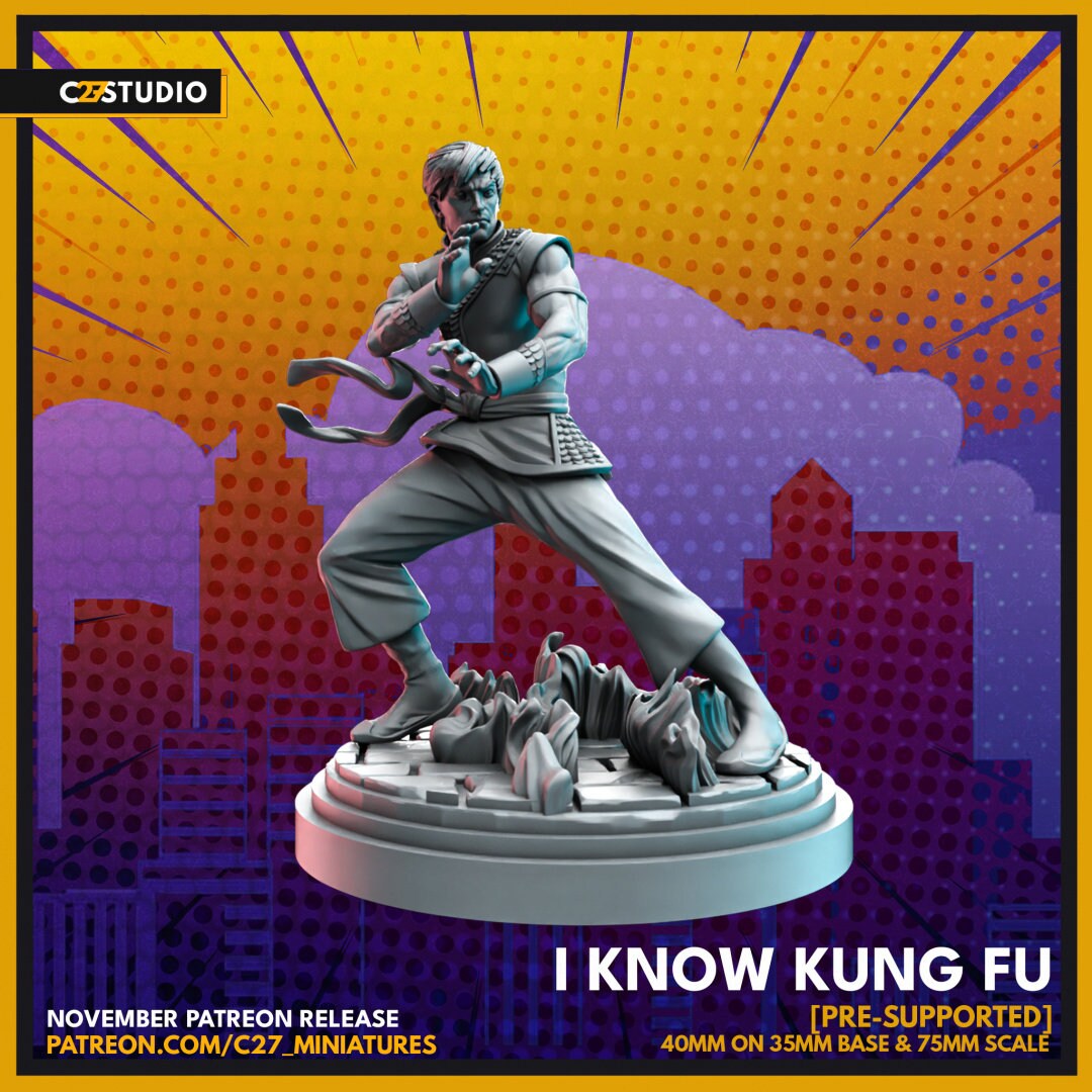 I Know Kung Fu (shang Chi Fan Art) on 35mm Base by C27 Minis & Terrain ...