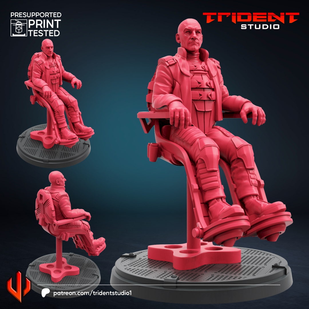 Professor X Fanart on 50mm Base by Trident Studio CRISIS PROTOCOL - Etsy