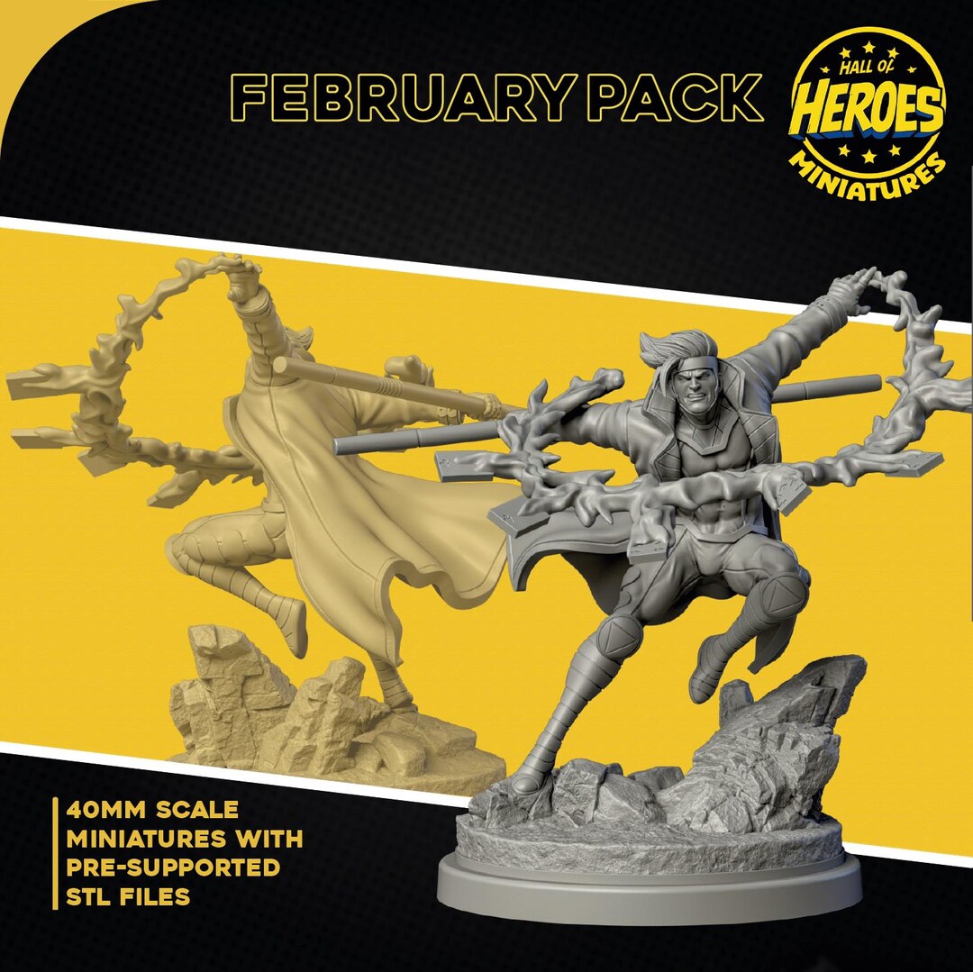 Gambit Fanart on 35mm Base by Hall of Heroes - CRISIS PROTOCOL - Etsy