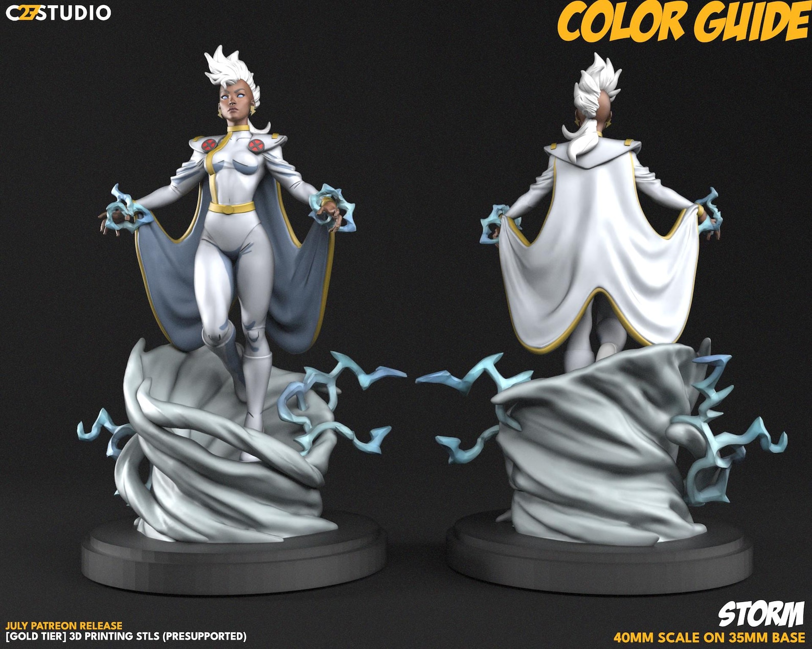 Storm Fan Art on 35mm Base by C27 - MARVEL CRISIS PROTOCOL - Etsy