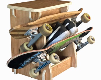 The O.G. Skate Rack, Skateboard Rack in Black - Etsy