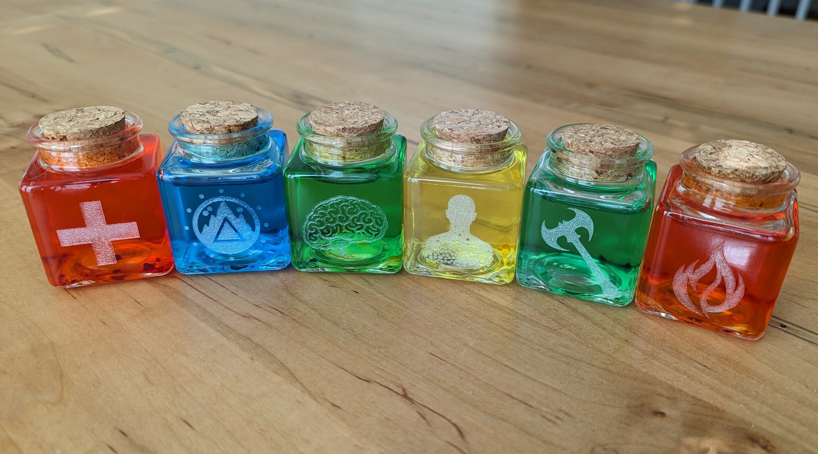 RPG Potion Bottles - Small Square Bottles With Cork Top - Glass Bottles ...