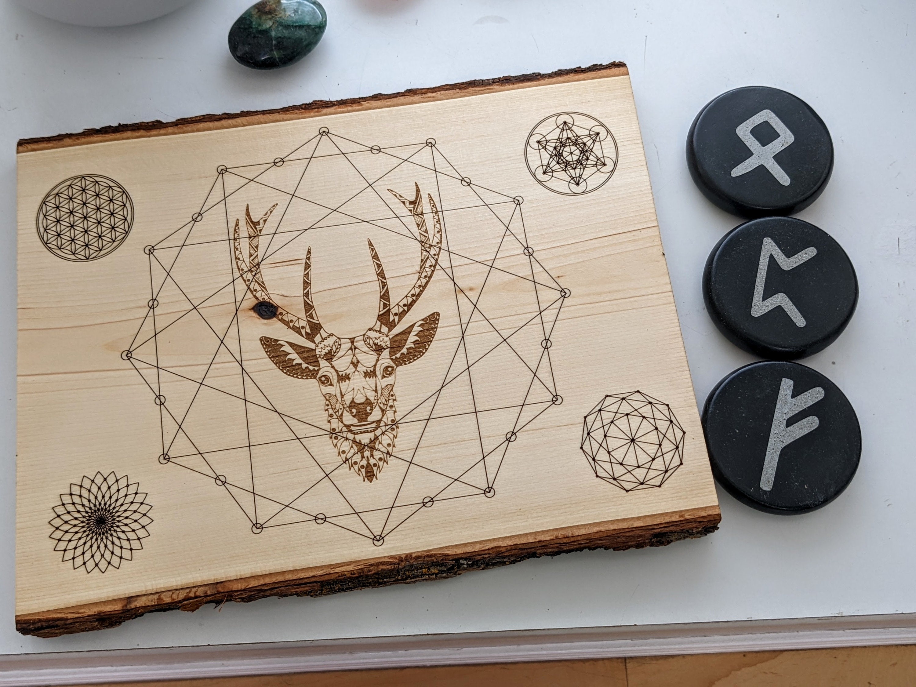 Elder Futhark Rune Stones Large Polished Basalt Stone Runes - Etsy