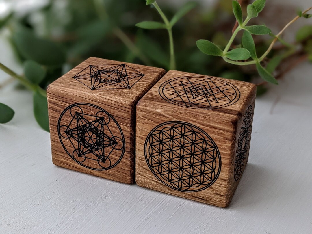 Sacred Geometry Wood Blocks, Metatron's Cube, Seed of Life - Etsy