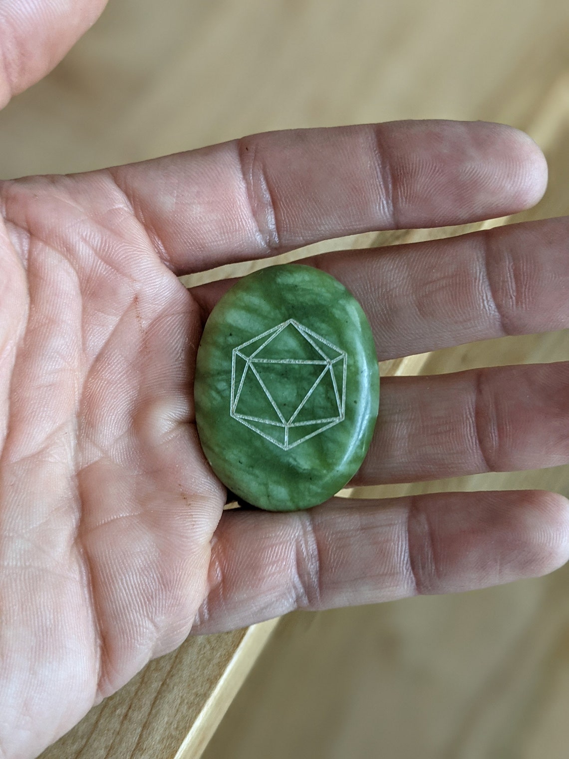 Jade & Basalt Icosahedron Engraved Stone Laser Engraved - Etsy