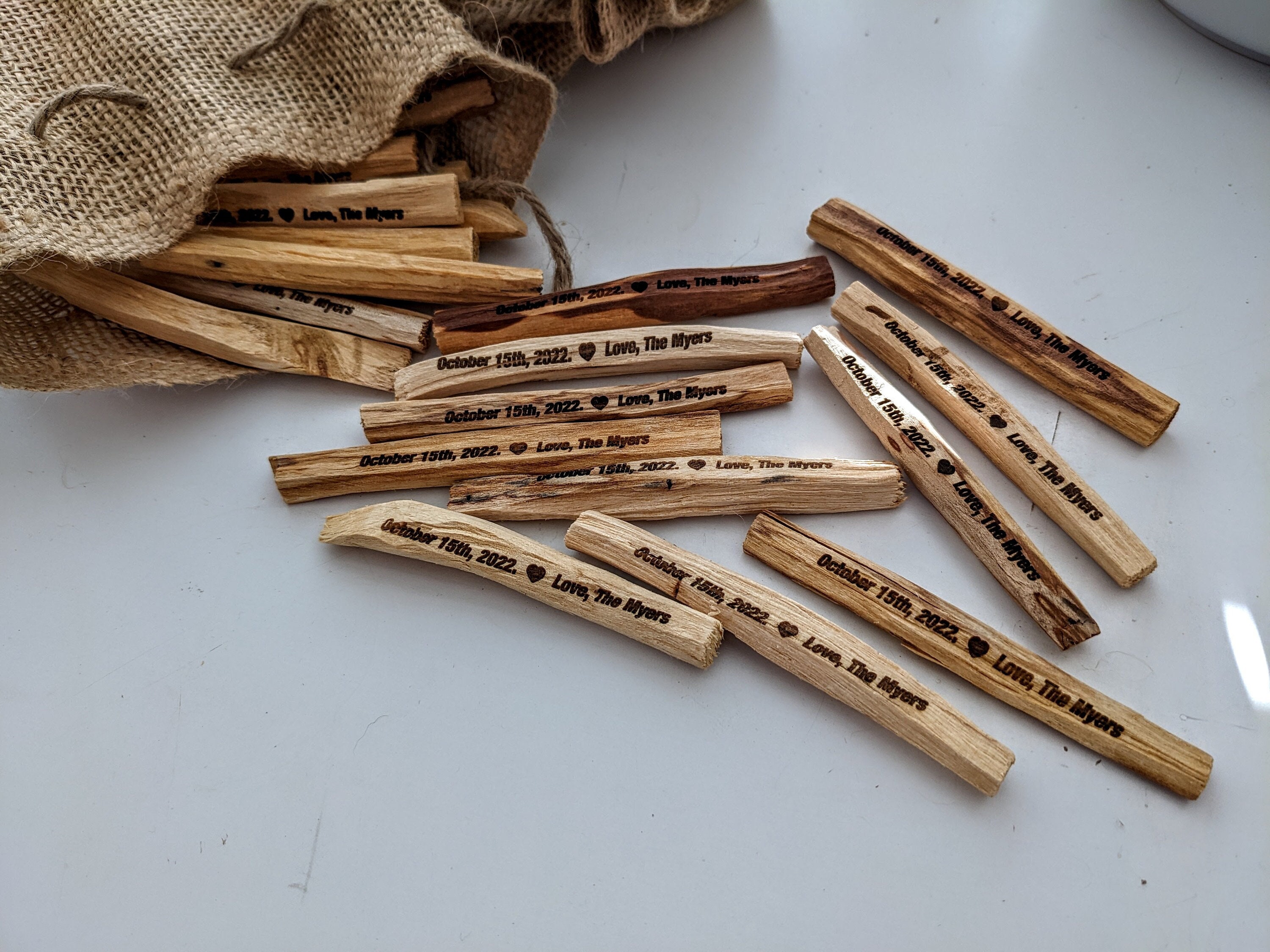 Personalized Palo Santo Sticks - Set of 20 - Custom Retreat Gift ...
