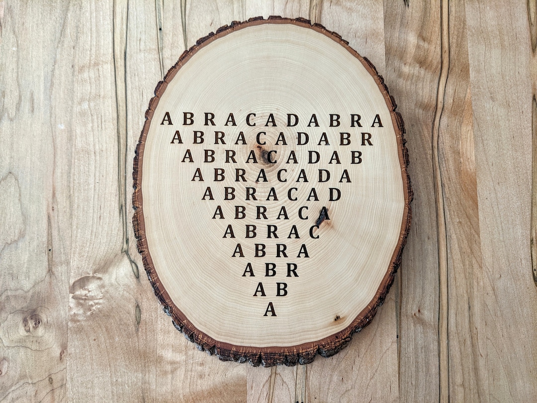 ABRACADABRA Pyramid - Basswood Live Edge Round Rustic - Wall Art Altar ...