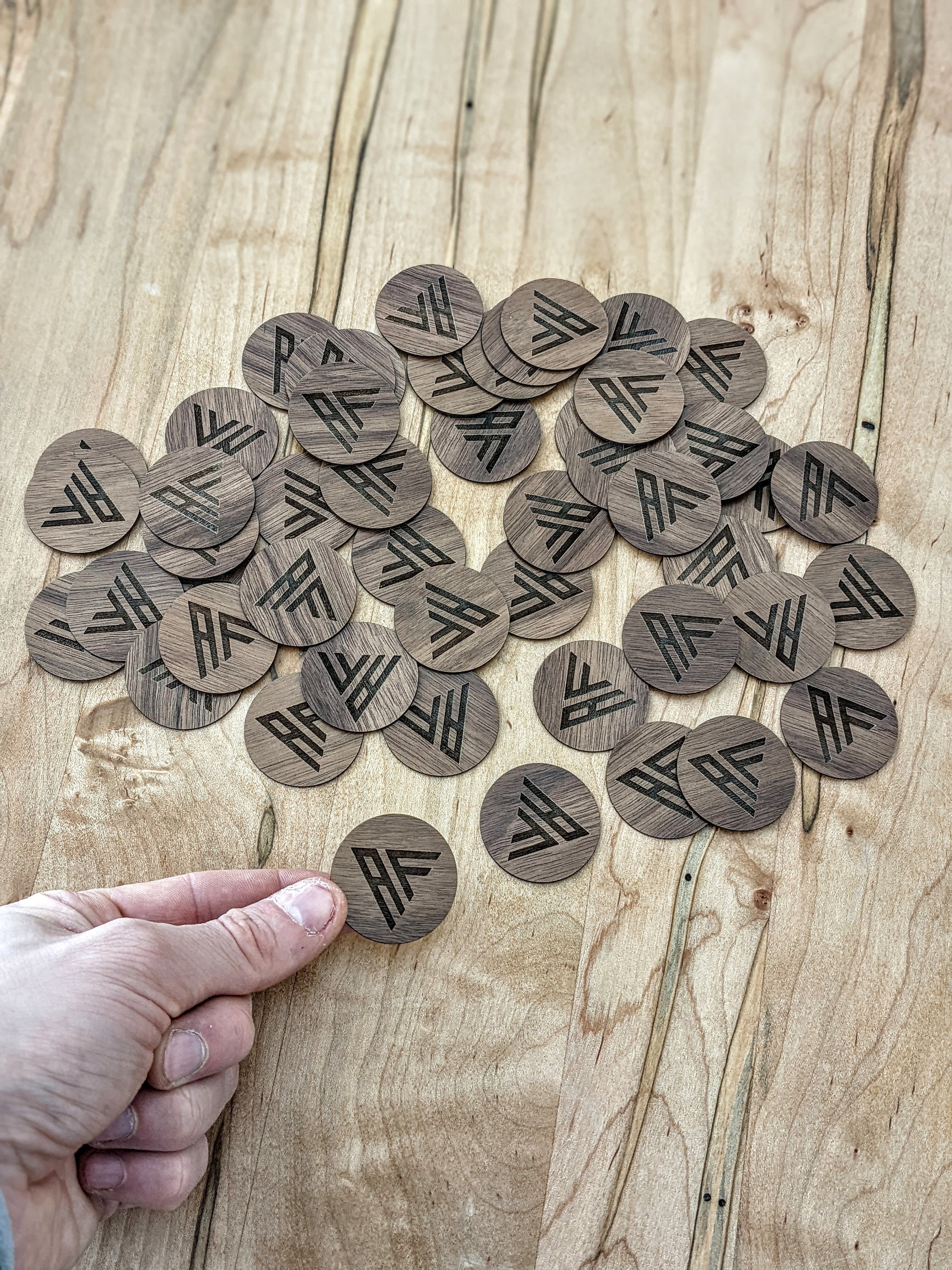 Steel Mace Wood Badge - Custom Logo or Design - Etsy