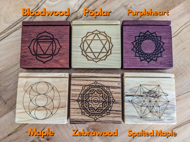 Walnut Wooden Tarot Card Holder Display With Sacred Geometry + Exotic ...