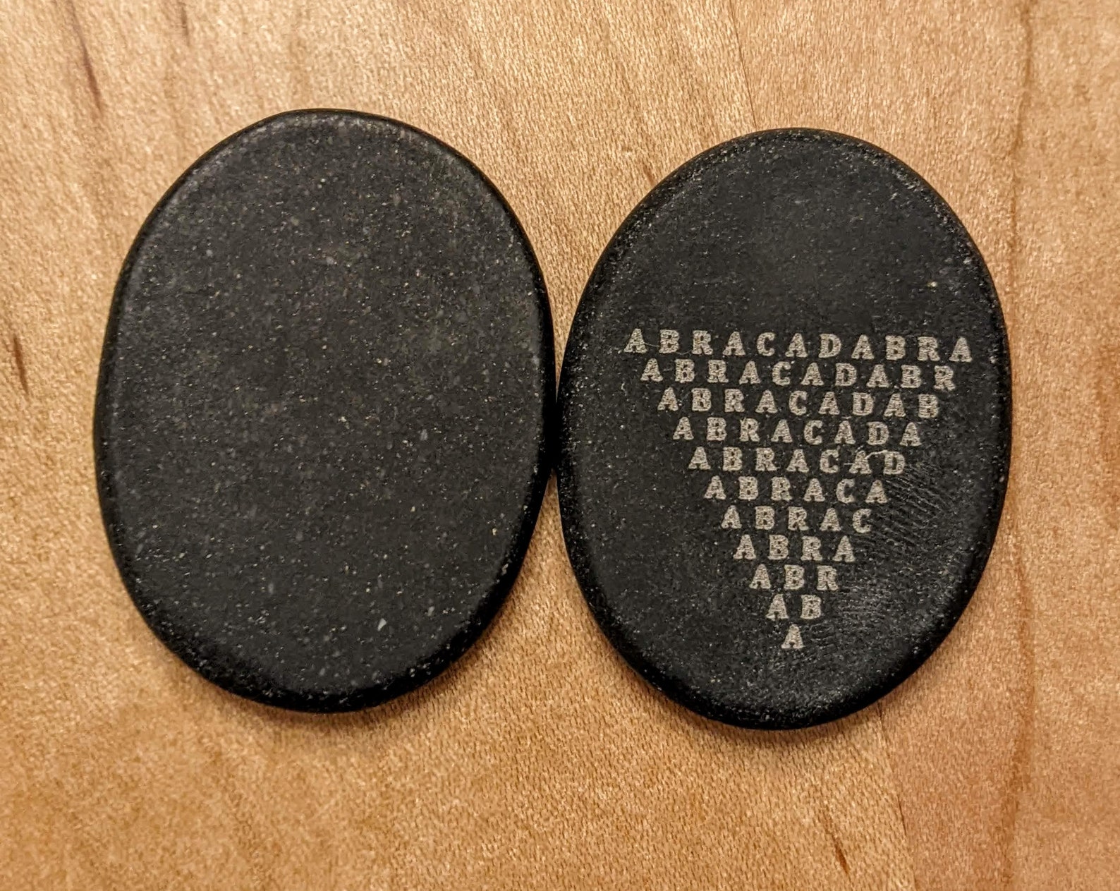 ABRACADABRA Stones - Talisman and Protection Symbol - Natural Basalt ...