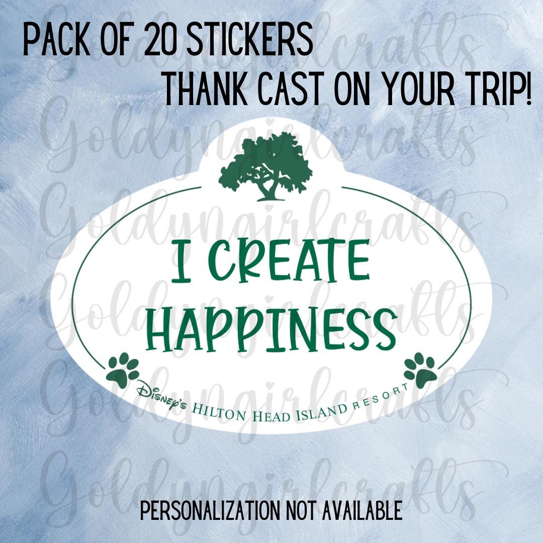 Pack of 20 Cast Member Appreciation Stickers Hilton Head - Etsy