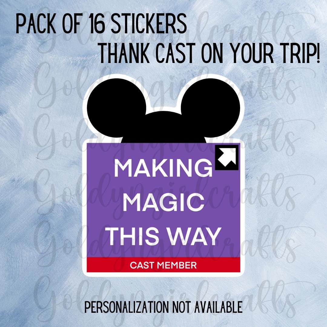 Pack of 16 Cast Member Appreciation Stickers Road Sign - Etsy