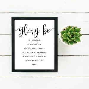 Catholic Wall Art, Glory Be Print, Glory Be Wall Art, Lords Prayer ...