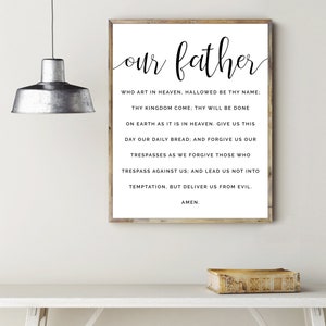 Catholic Art, Our Father Print, Our Father Art, Lords Prayer Print ...
