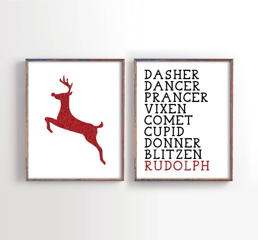 ON SALE! Christmas Prints, Reindeer Names Print, Reindeer Names ...