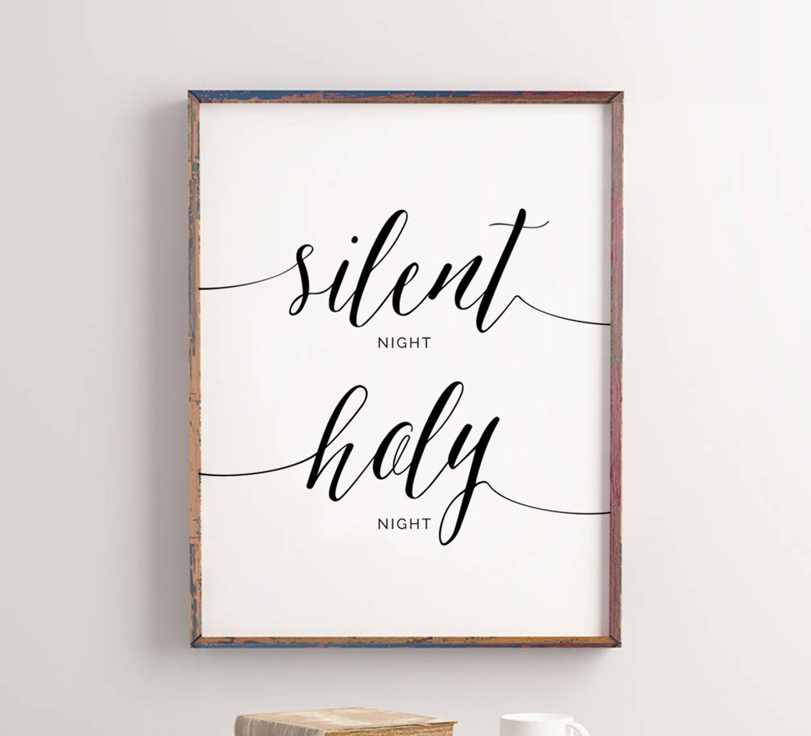 Silent Night Printable, Silent Night Holy Night Print, Christmas ...