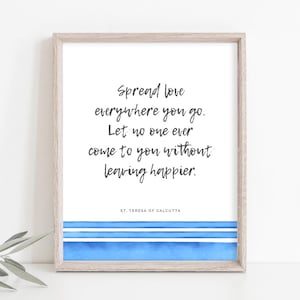 Mother Teresa Print, Spread Love Print, Mother Teresa Quote, Catholic ...