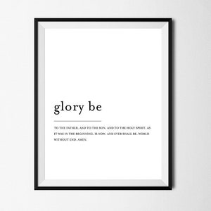 Catholic Wall Art, Glory Be Print, Glory Be Wall Art, Lords Prayer ...