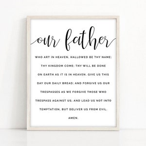 Catholic Art, Our Father Print, Our Father Art, Lords Prayer Print ...