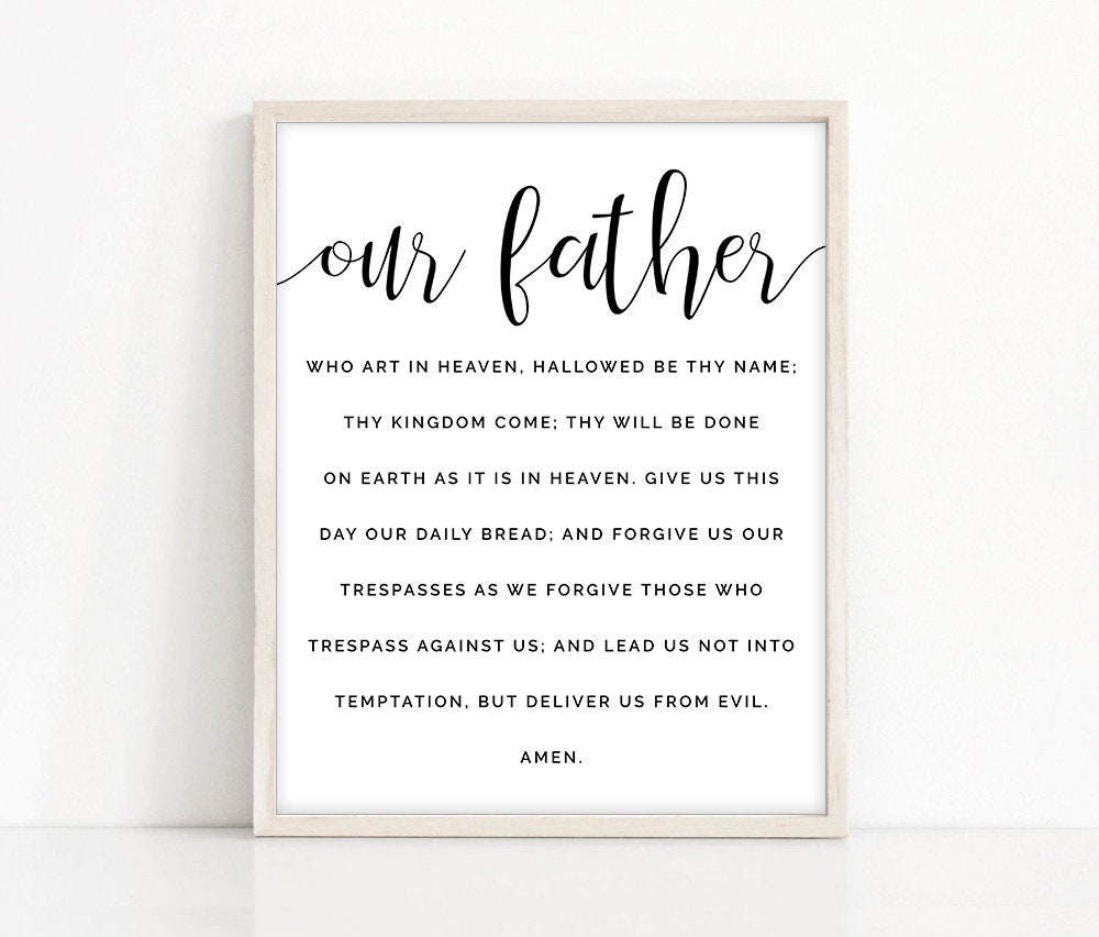 Catholic Art, Our Father Print, Our Father Art, Lords Prayer Print ...