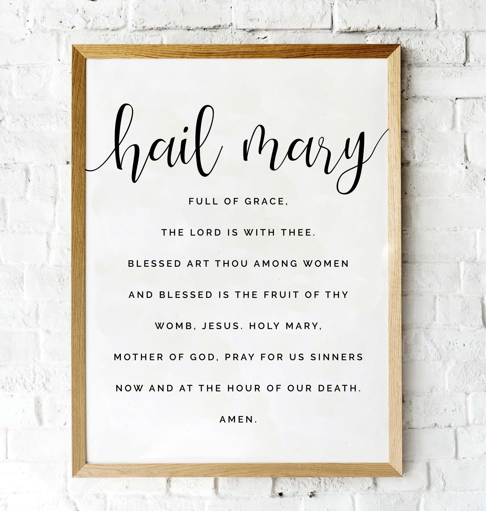Catholic Art, Hail Mary Print, Hail Mary Wall Art, Catholic Print ...