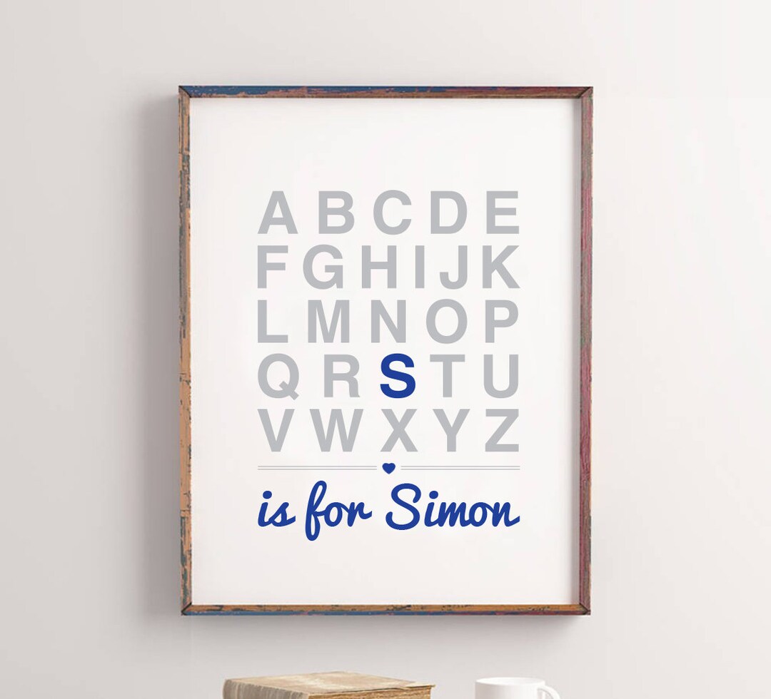 Kids Name Print, First Name Printable, Boys Room Wall Art, Custom First ...