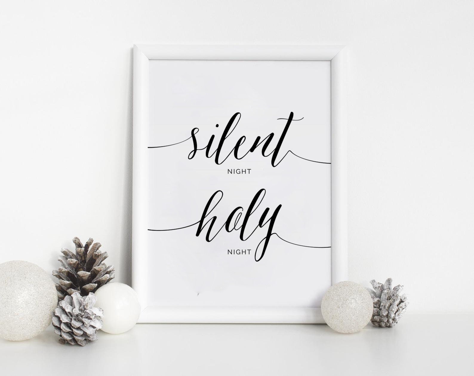 Silent Night Printable, Silent Night Holy Night Print, Christmas ...