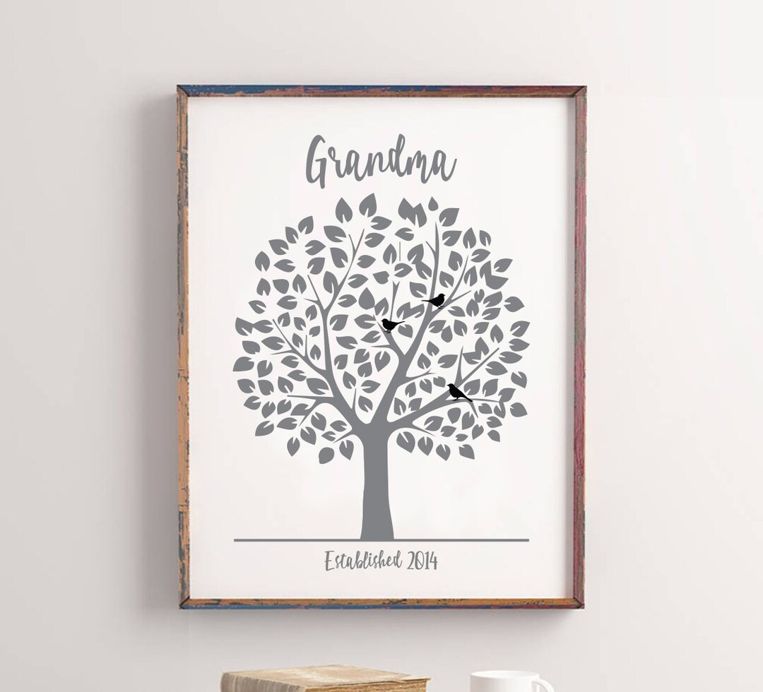 Grandma Print, Grandma Family Tree Wall Art, Grandma Gift ...