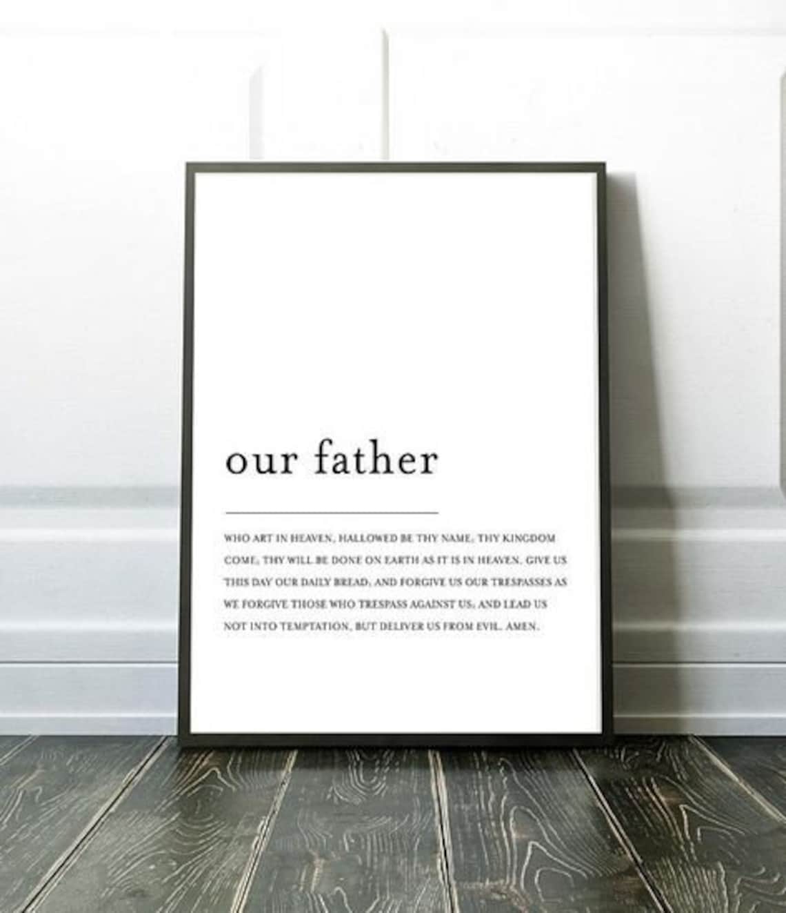Catholic Wall Art Our Father Print Our Father Wall Art | Etsy