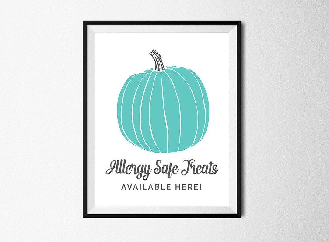 Teal Pumpkin Printable, Teal Halloween Pumpkin, Trick or Treating Print ...